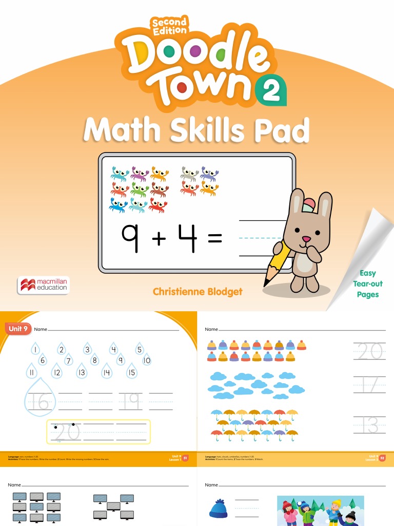 Doodle Town 2nd Edition Math Skills Pad Level 2 Unit 9 Spread | PDF ...