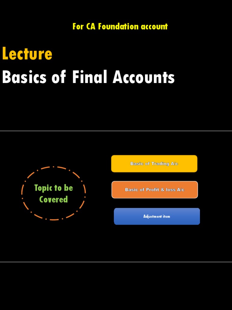 Ca Foundation Lacture 2 Final Account Ppt 1 Pdf