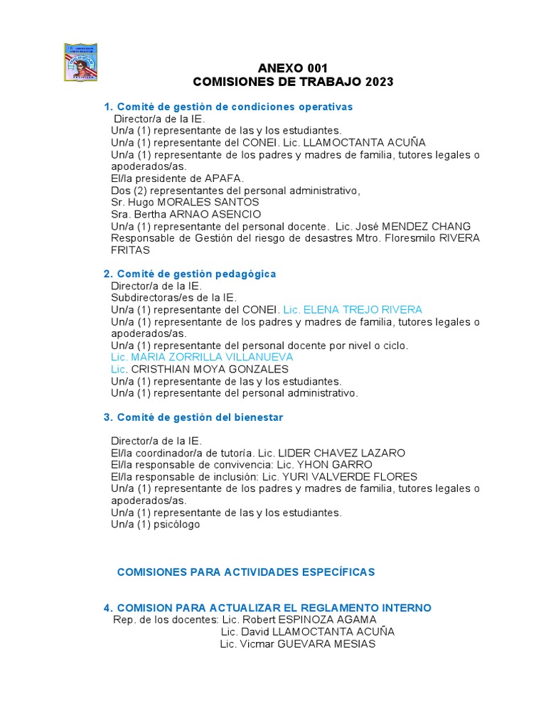 Comisiones 2023 | PDF | Cognición | Science
