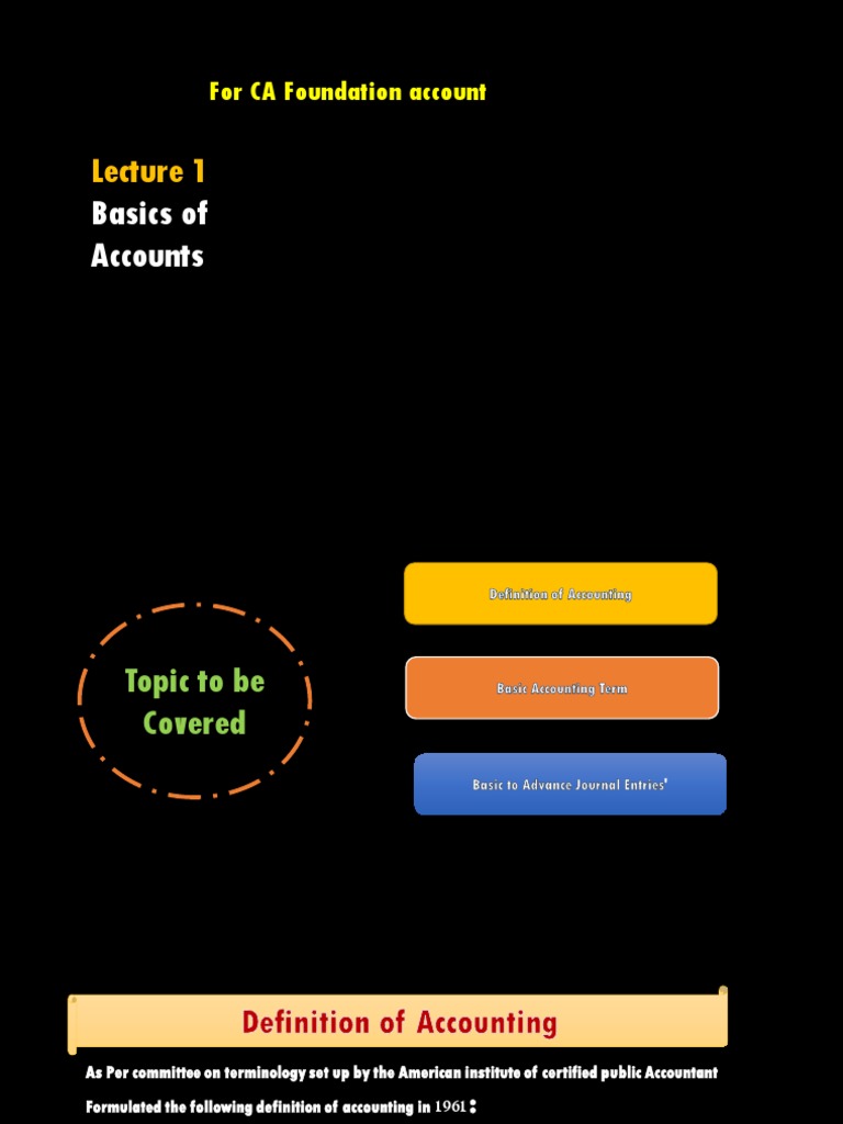 Ca Foundation Lacture 1 Ppt 1 Download Free Pdf Debits And Credits Business Economics
