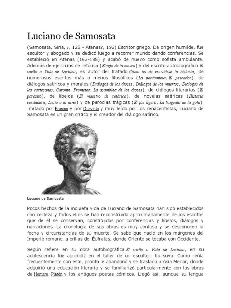 Biografía de Luciano de Samosata | PDF | Clásicos