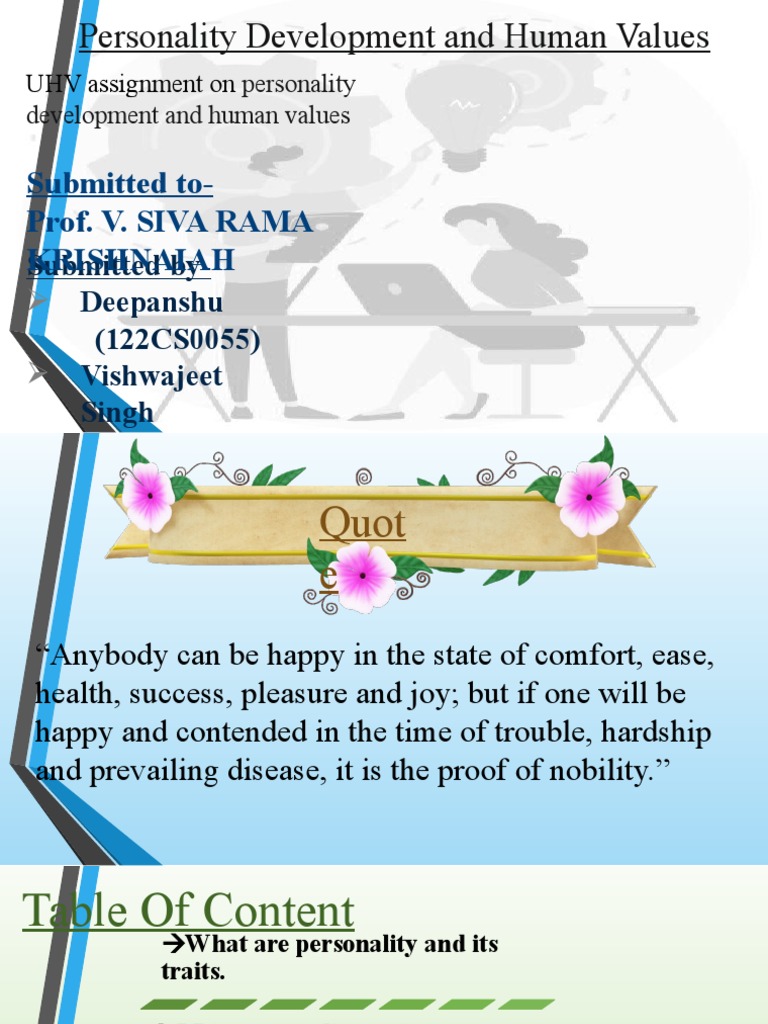 Personality Devlopment and Human Values | PDF | Malala Yousafzai | Extraversion And Introversion