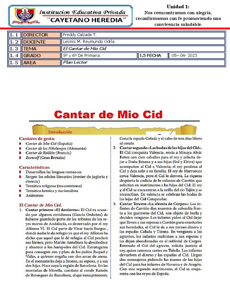 El Cantar Del Mio Cid | PDF