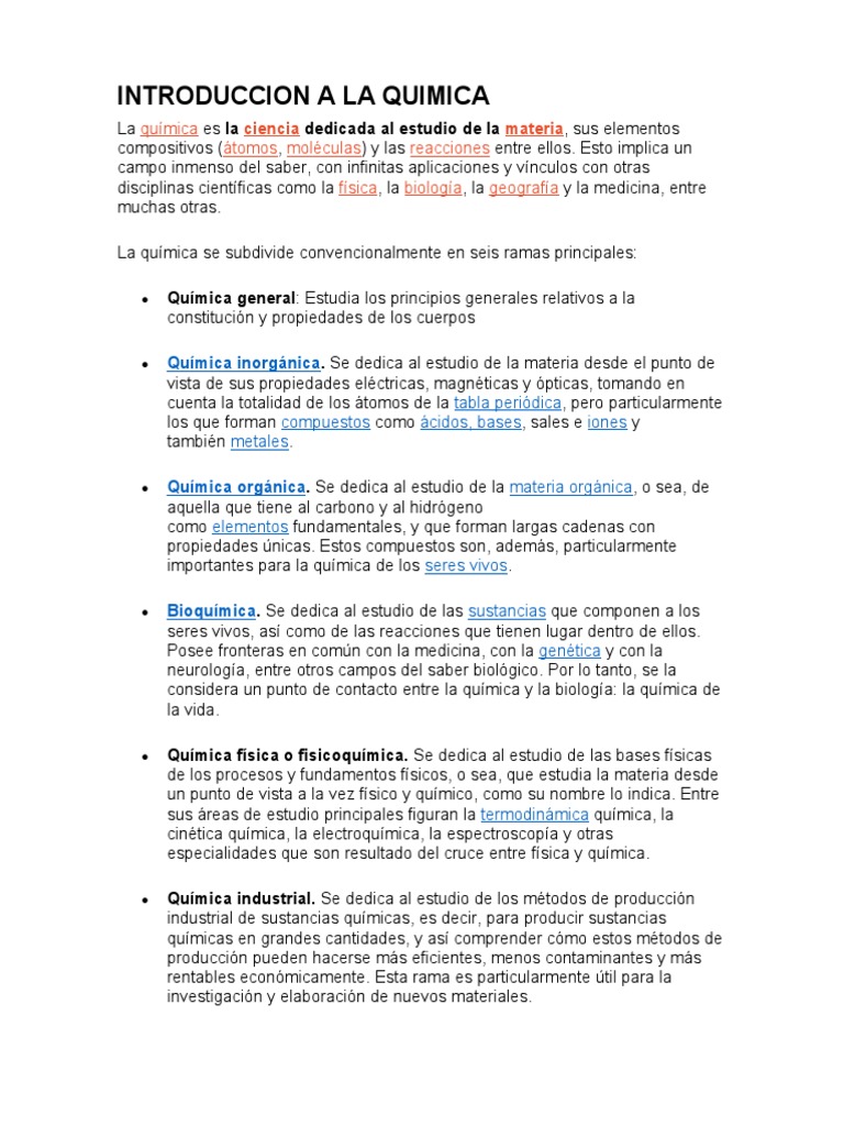 Introduccion A La Quimica | PDF | Química | Importar