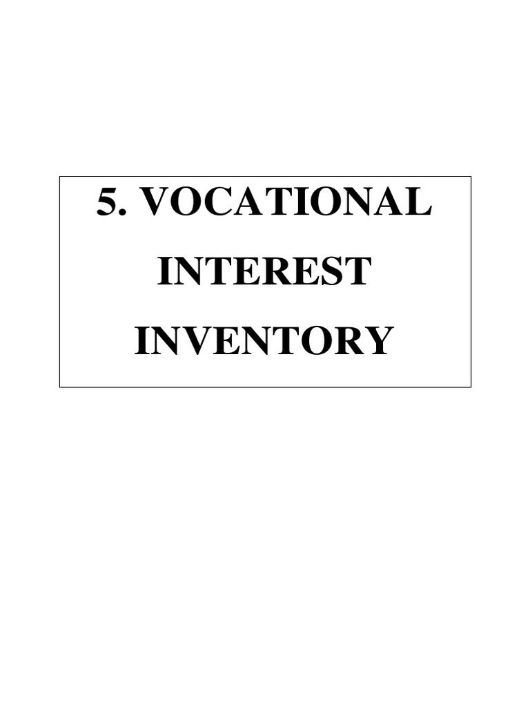 Vocational Interest Inventory | PDF