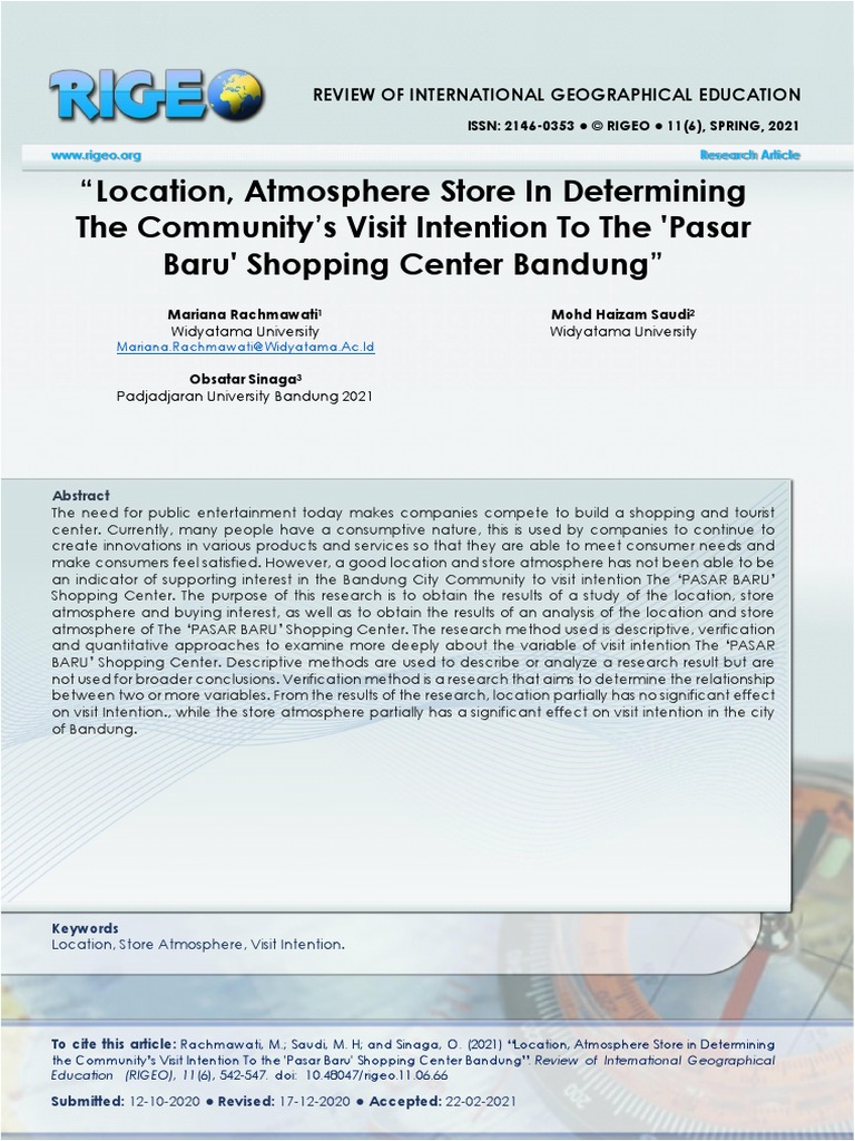 Location, Atmosphere Store in Determining The Community's Visit ...