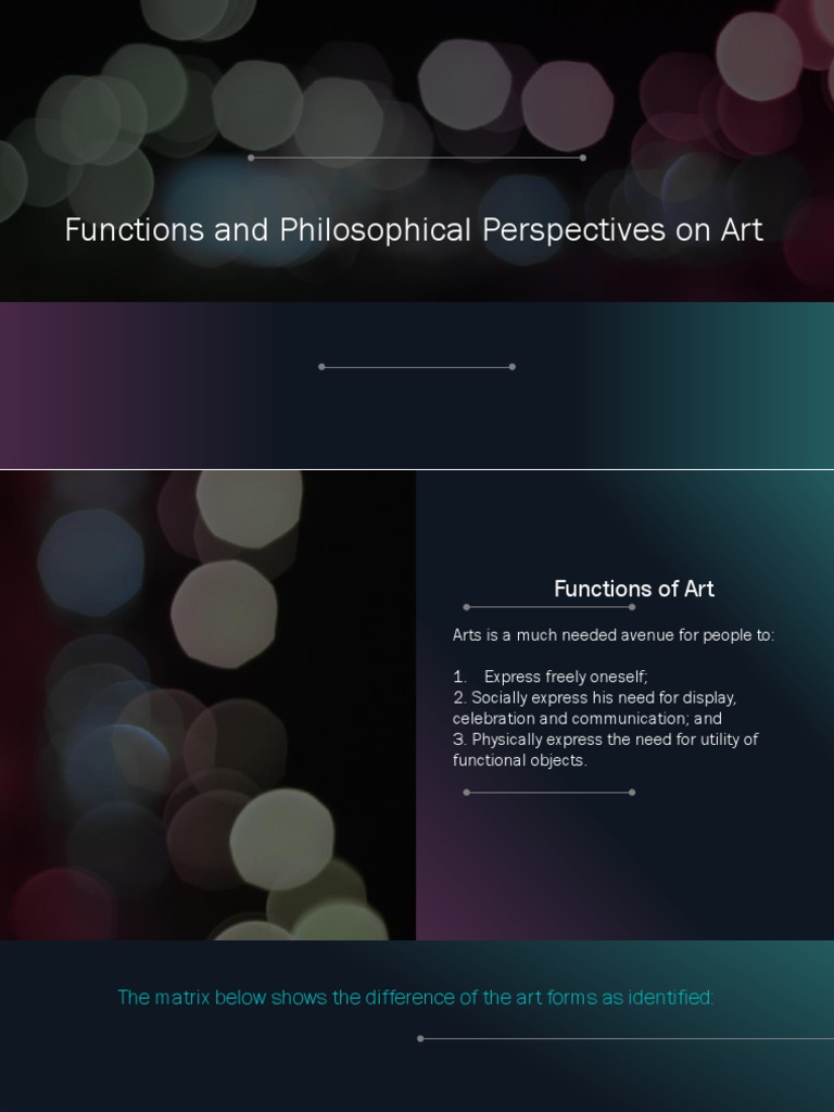 Functions and Philosophy of Art | PDF | Beauty | Aesthetics