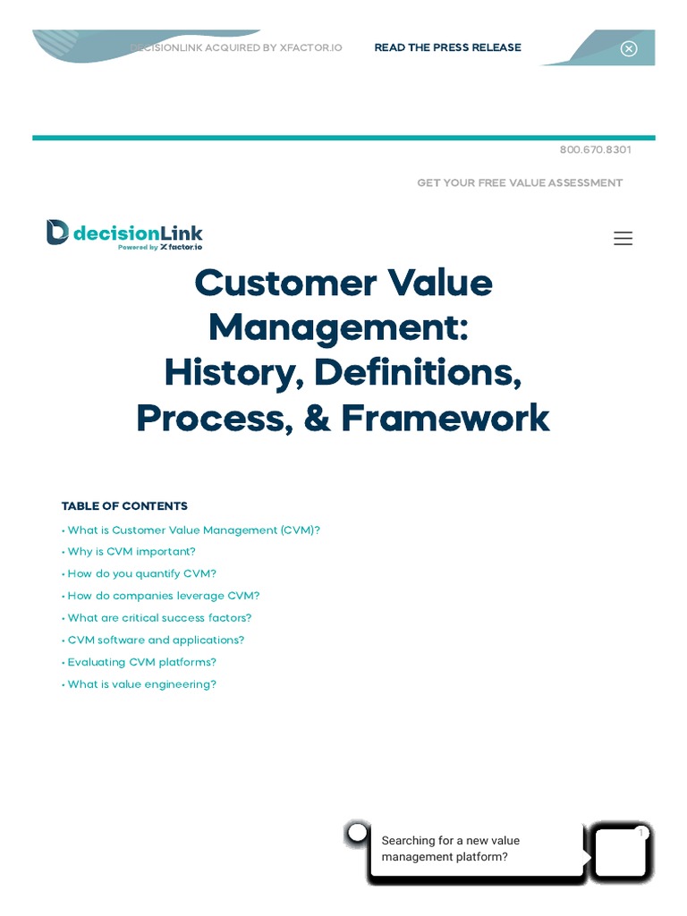 Customer Value Management - Cycle, Definition, Process & Framewor | PDF