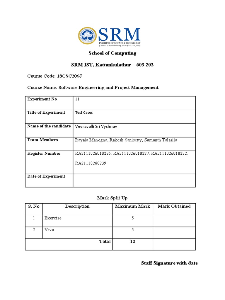 18CSC206J SEPM Ex 11 | PDF | Security | Computer Security
