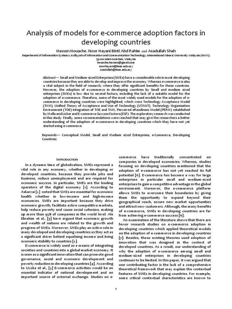 Models For E-Commerce | PDF | Economies | Business