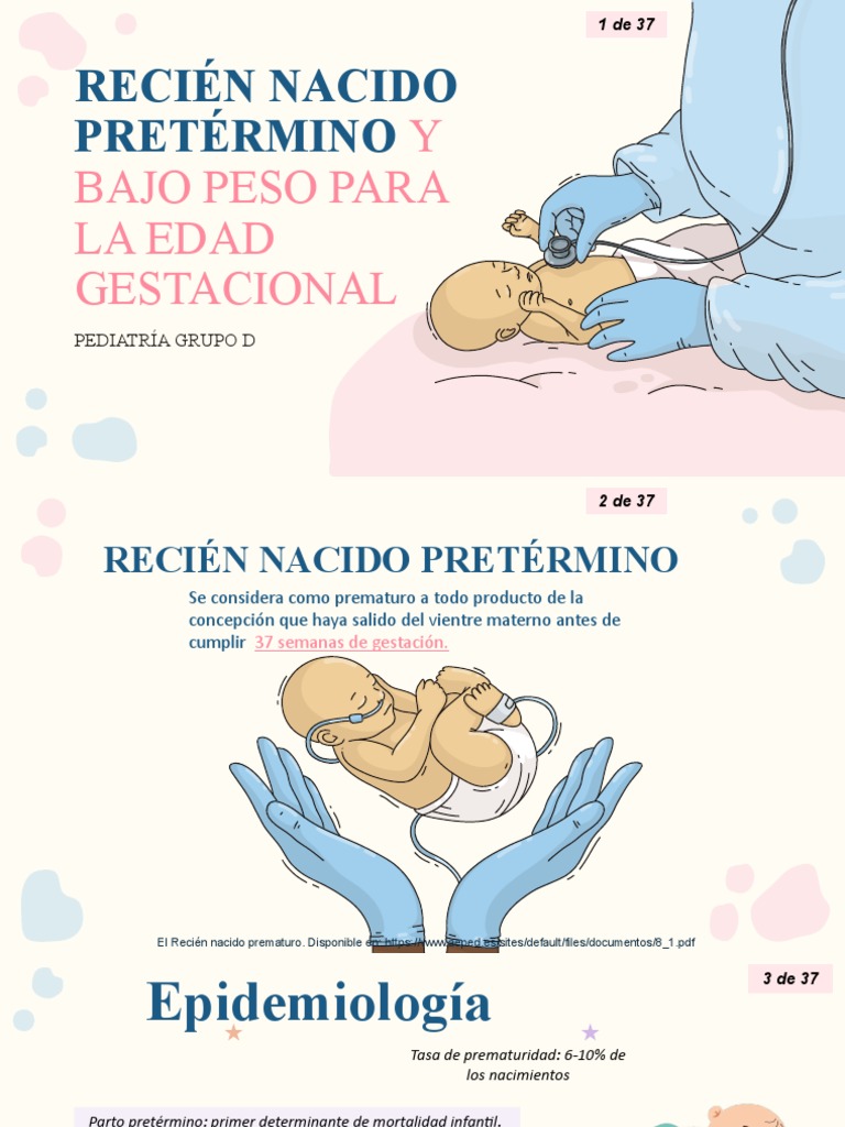 Recién Nacido Pretérmino: Y Bajo Peso para La Edad Gestacional | PDF ...