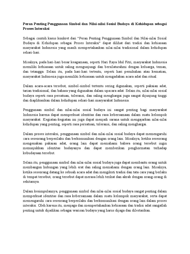 Peran Penting Penggunaan Simbol Dan Nilai Nilai Sosial Budaya Di