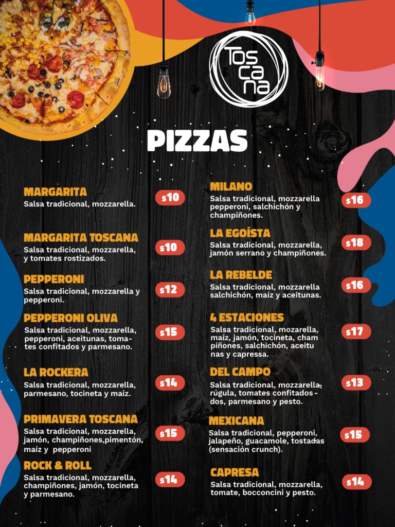 Menú Toscana | PDF | Pizza | pesto