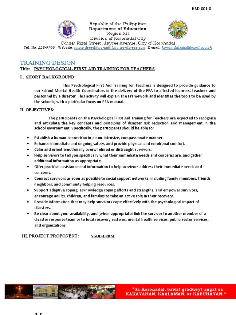 Pfa Proposal | PDF | Psychology | Social Support