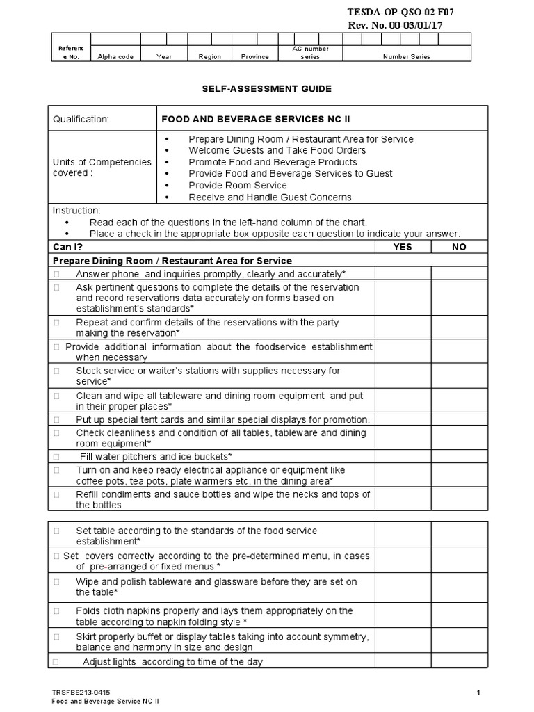 Sag FBS NC Ii | PDF | Tableware | Restaurants