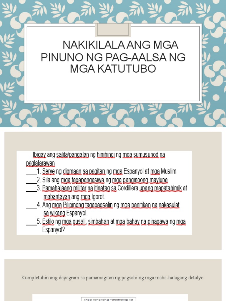 Nakikilala Ang Mga: Pinuno NG Pag-Aalsa NG Mga Katutubo | PDF
