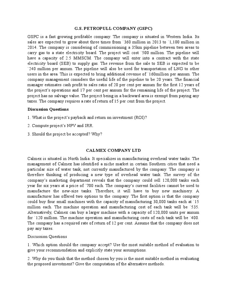 G.S. Petropull Company (GSPC) | Download Free PDF | Option (Finance ...