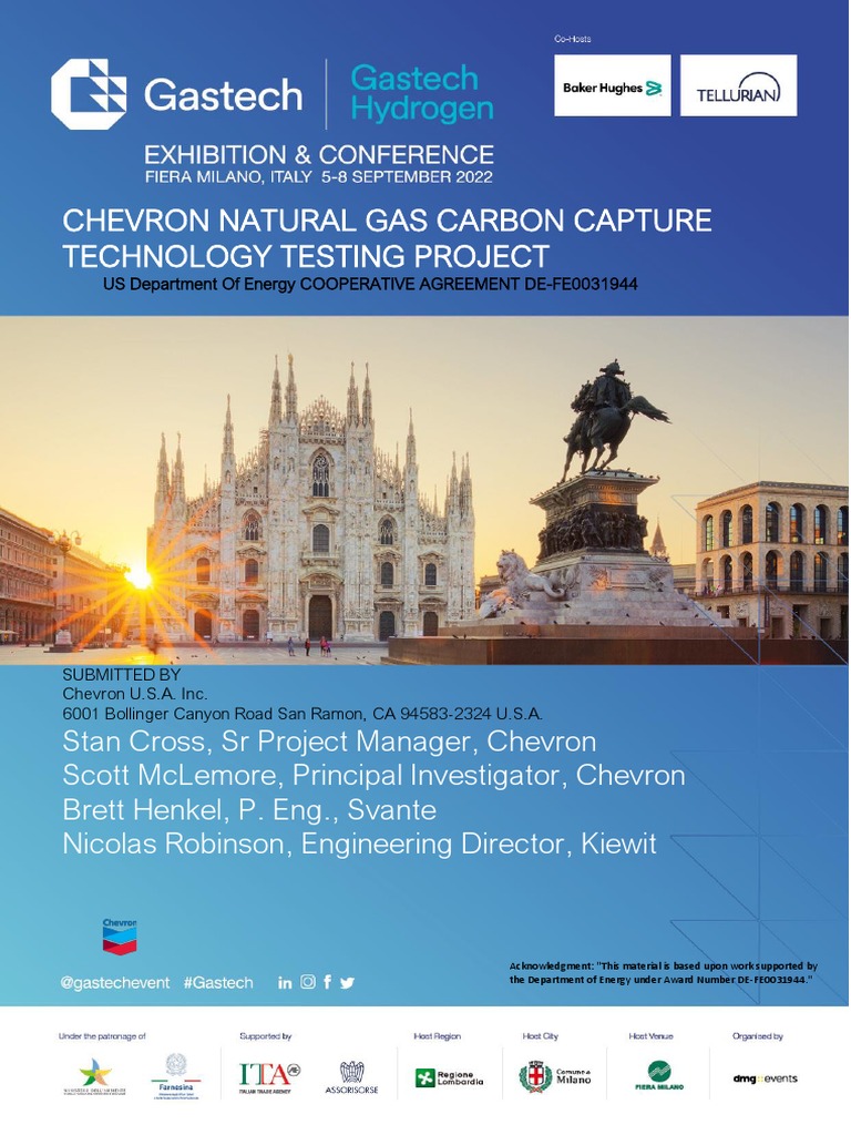 Paper Chevron Natural Gas Carbon Capture Technology Testing Project