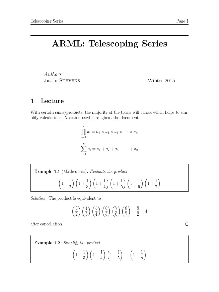 Telescoping | PDF | Applied Mathematics | Arithmetic