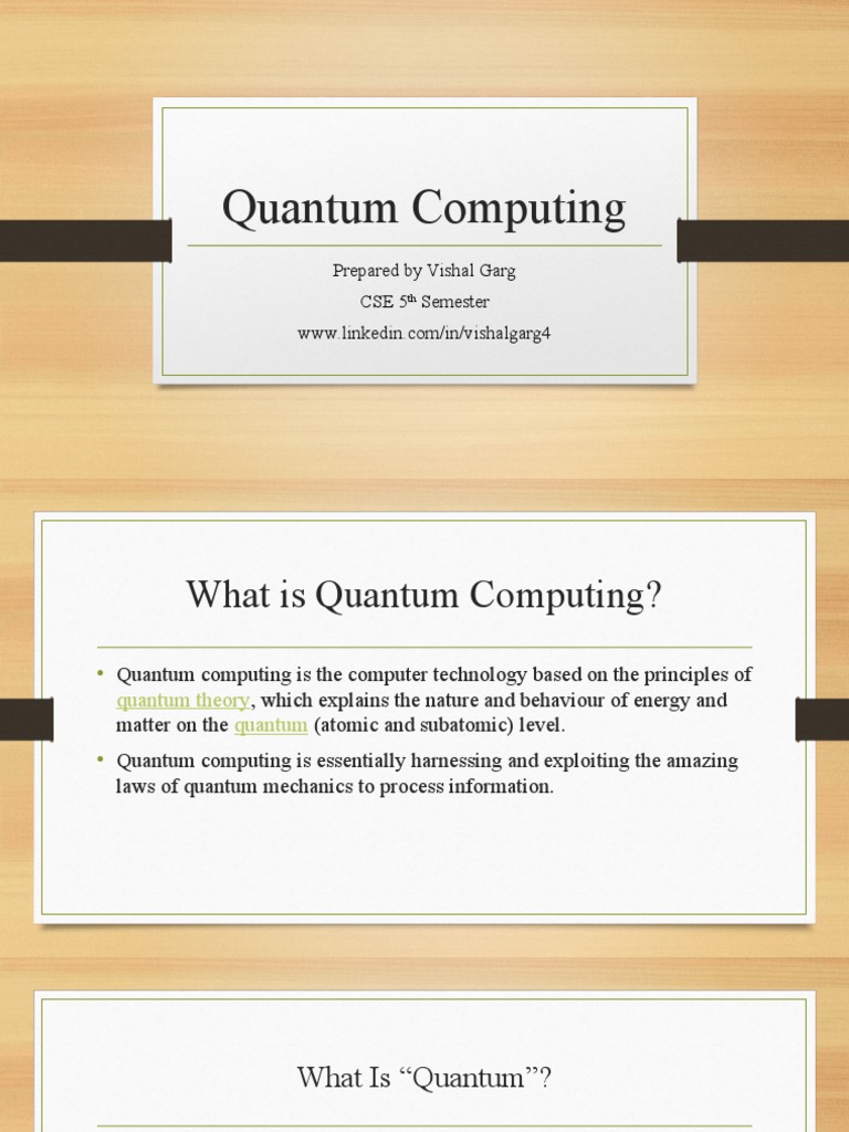 Quantum-Computing 8166951 Powerpoint | PDF