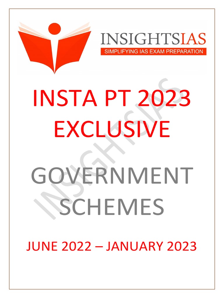 INSTA PT 2023 Exclusive Government Schemes | PDF