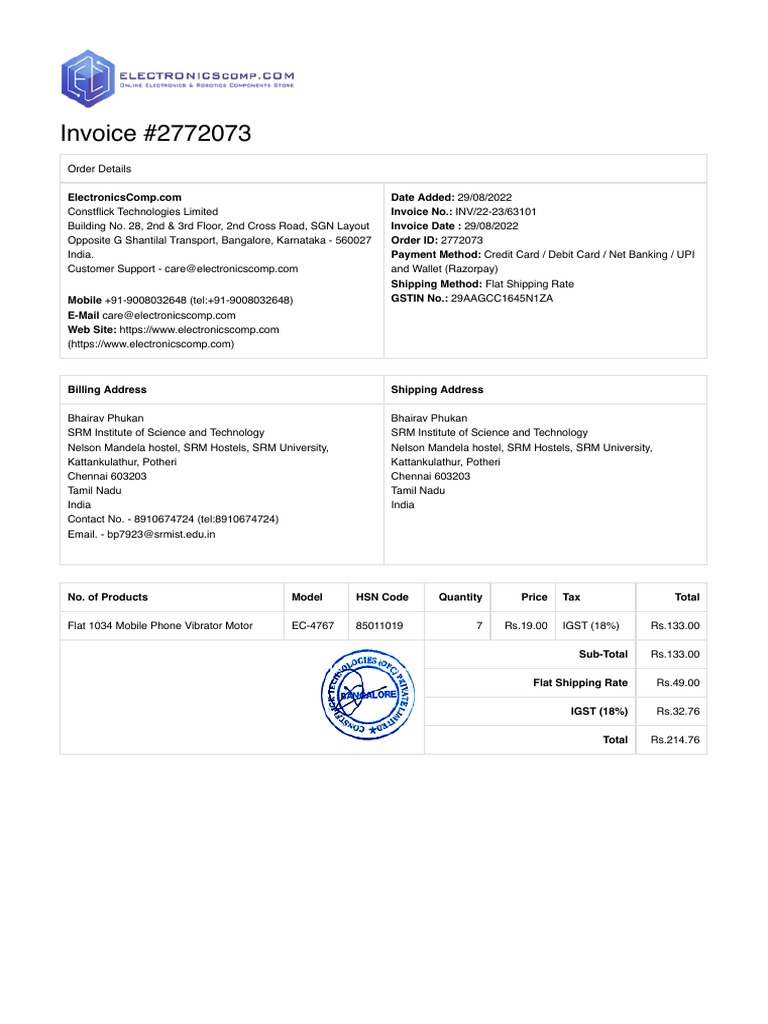 Invoice | PDF | Payments | Service Industries