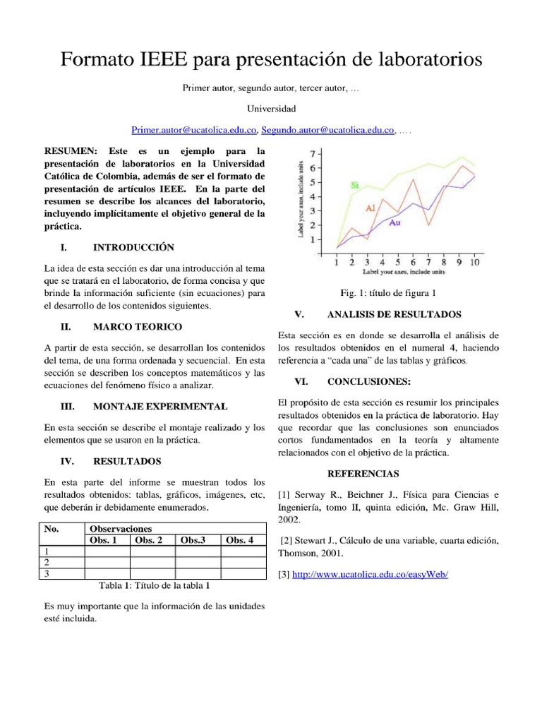 Formato IEEE para Presentacion de Labora | PDF