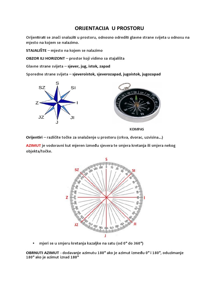 Orijentacija U Prostoru - Plan Ploče | PDF