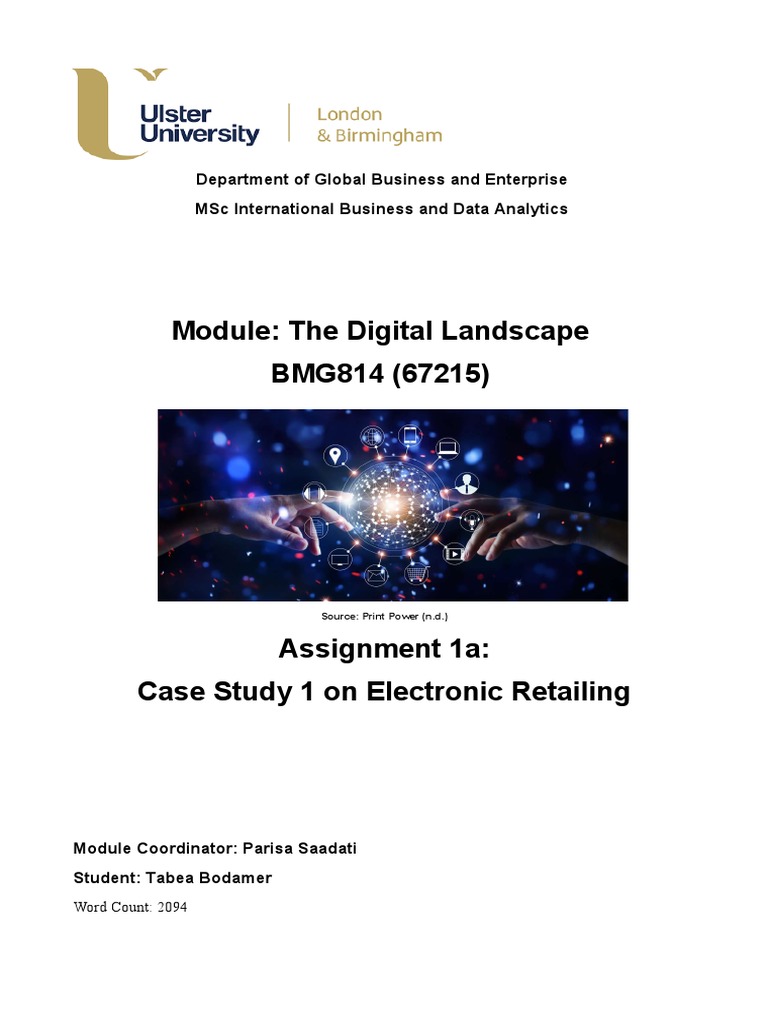 Digital Landscape Assignment 1a Final | PDF | Retail | E Commerce
