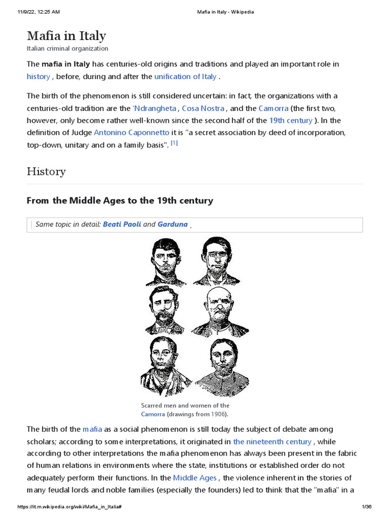 Mafia in Italy | PDF | Sicilian Mafia | Crime & Violence