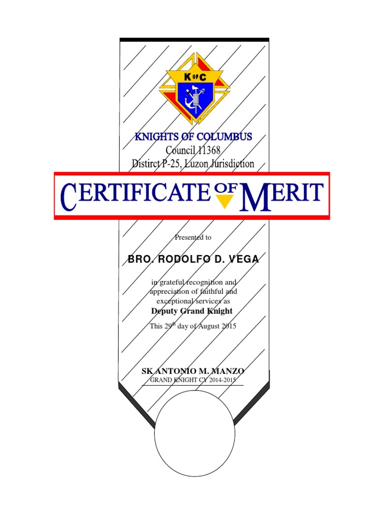 Recognition for Deputy Grand Knight Service | PDF