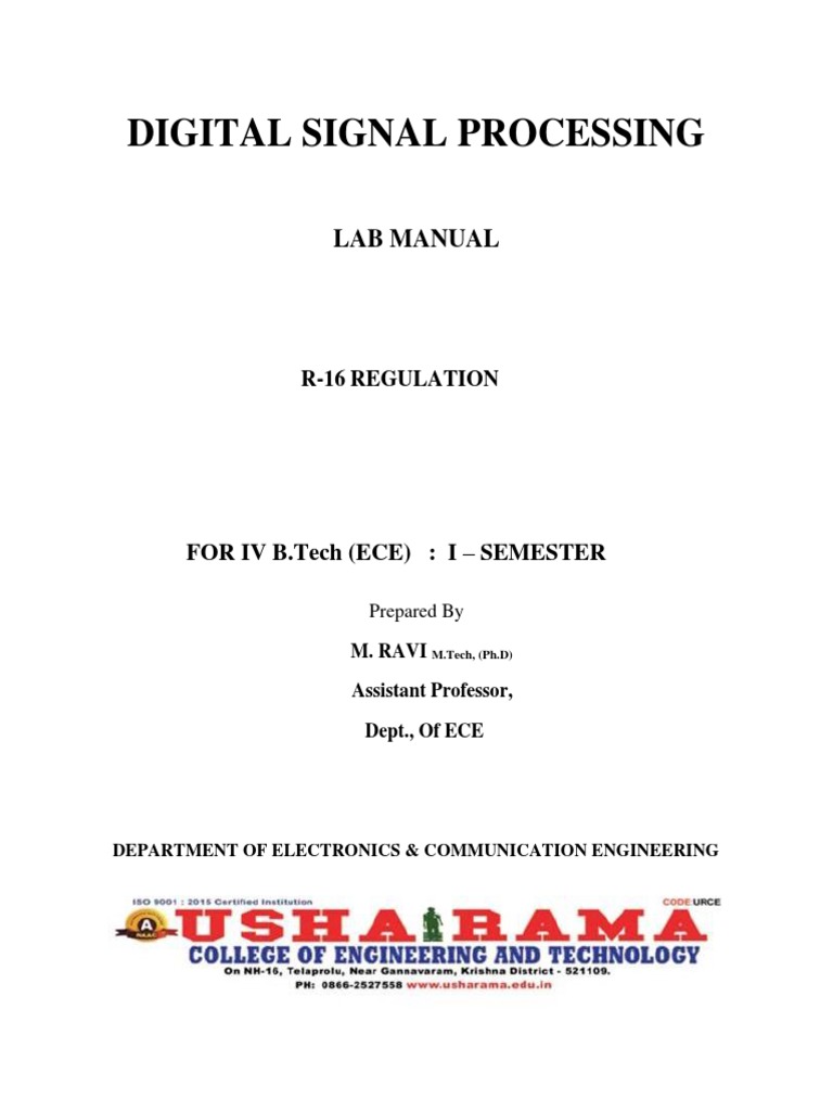 DSP LAB Manual 2020-21 | PDF