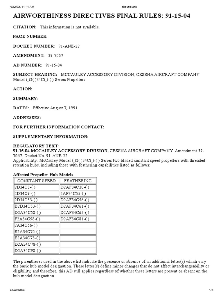 Propeller Safety Directive | PDF