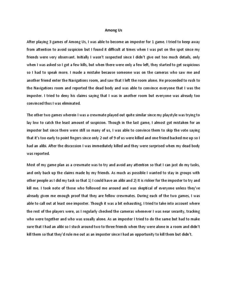 Among Us | PDF | Sports & Recreation | Mystery, Thriller & Crime Fiction