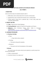 7Es Semi-Detailed Lesson Plan: Communication | PDF | Nonverbal ...