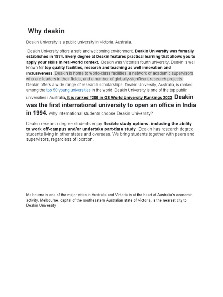 Why Deakin | PDF