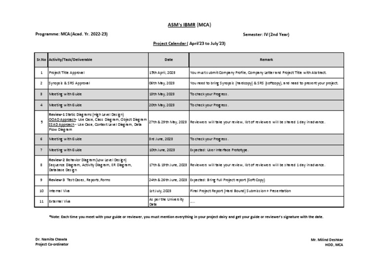 Project Calendar-2023 PDF | PDF | Computer Programming | Data Management