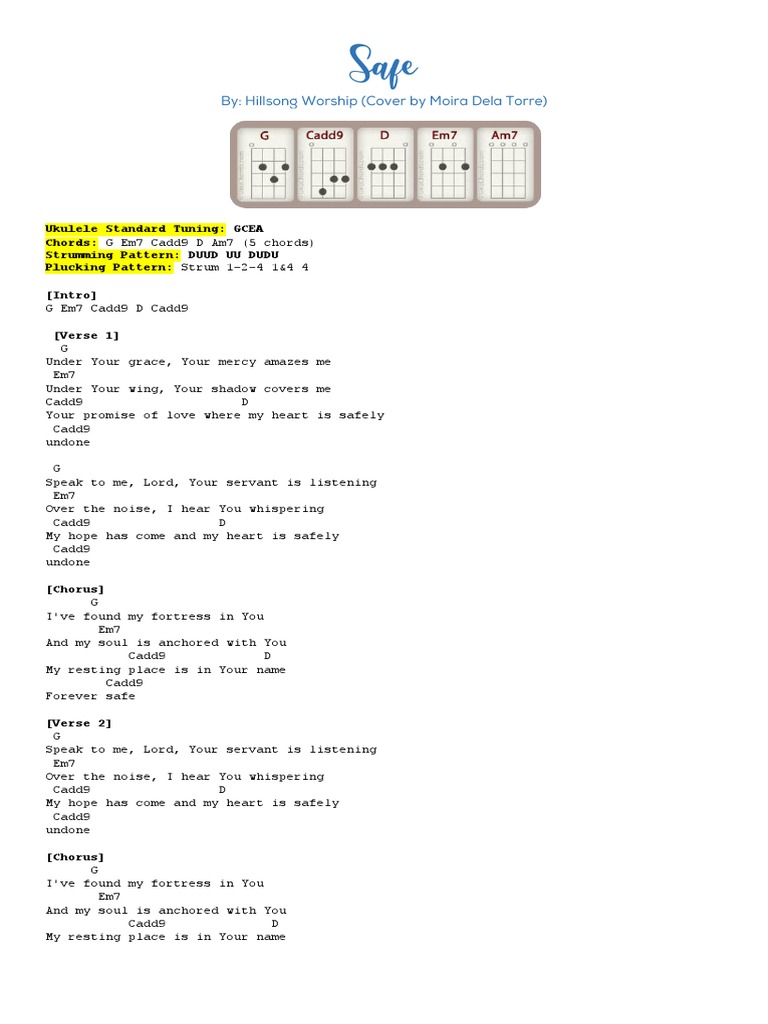 Safe (Victory Worship) Ukulele Sheet | PDF | Song Structure | Guitars Safe (Victory Worship) Ukulele Sheet | PDF | Song Structure | Guitars