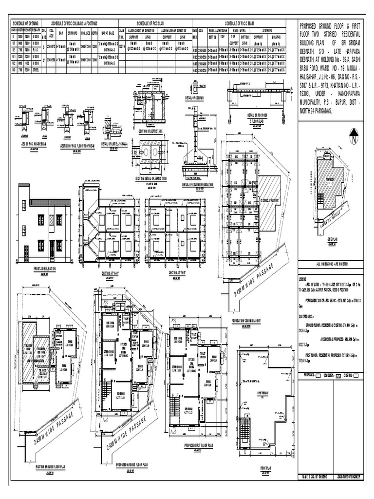 2.438M Wide Passage: Schedule of Opening Schedule of RCC Columns ...