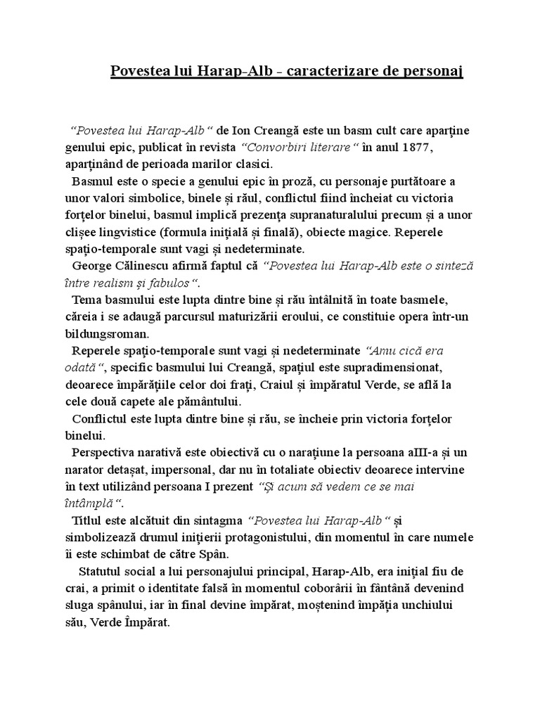 Caracterizare de Personaj | PDF