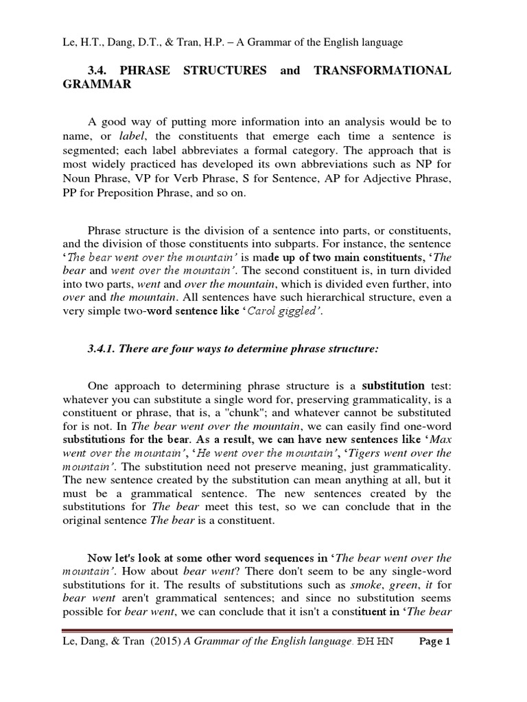 Transformational Grammar | PDF