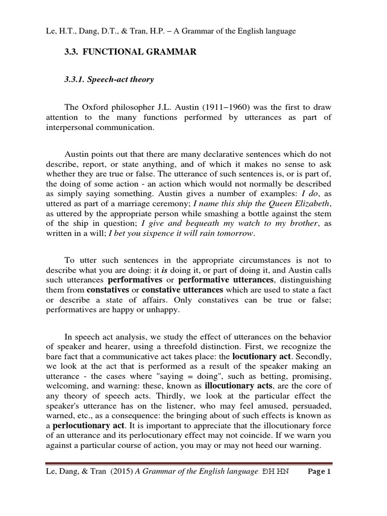 3. Functional Grammar | PDF