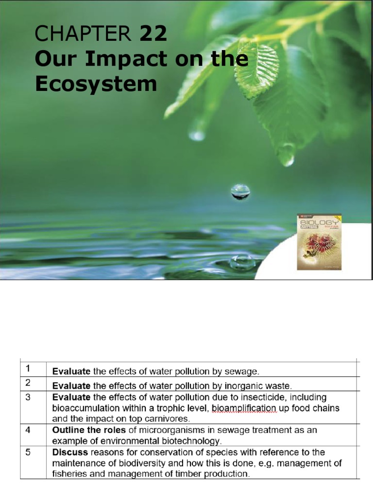 Our Impact On The Ecosystem Powerpoint Slides | PDF | Sewage Treatment ...