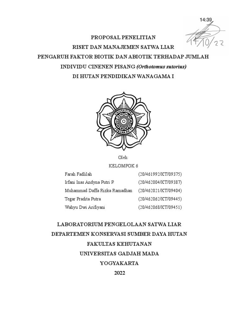 PROPOSAL PENELITIAN BURUNG Bismillah Acc | PDF