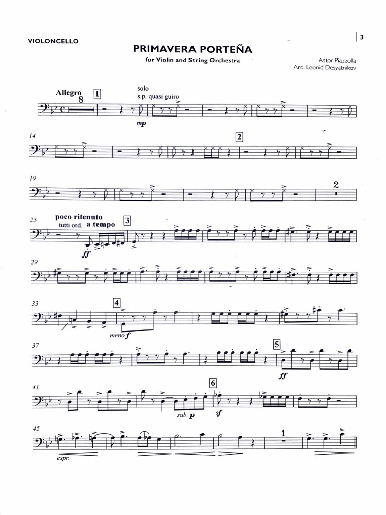 Cello Primavera | PDF | Elements Of Music | Classical Music