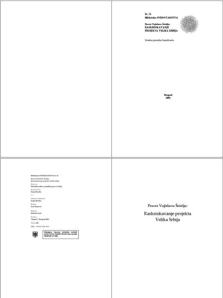 Svedocanstva. Velika Srbija | PDF