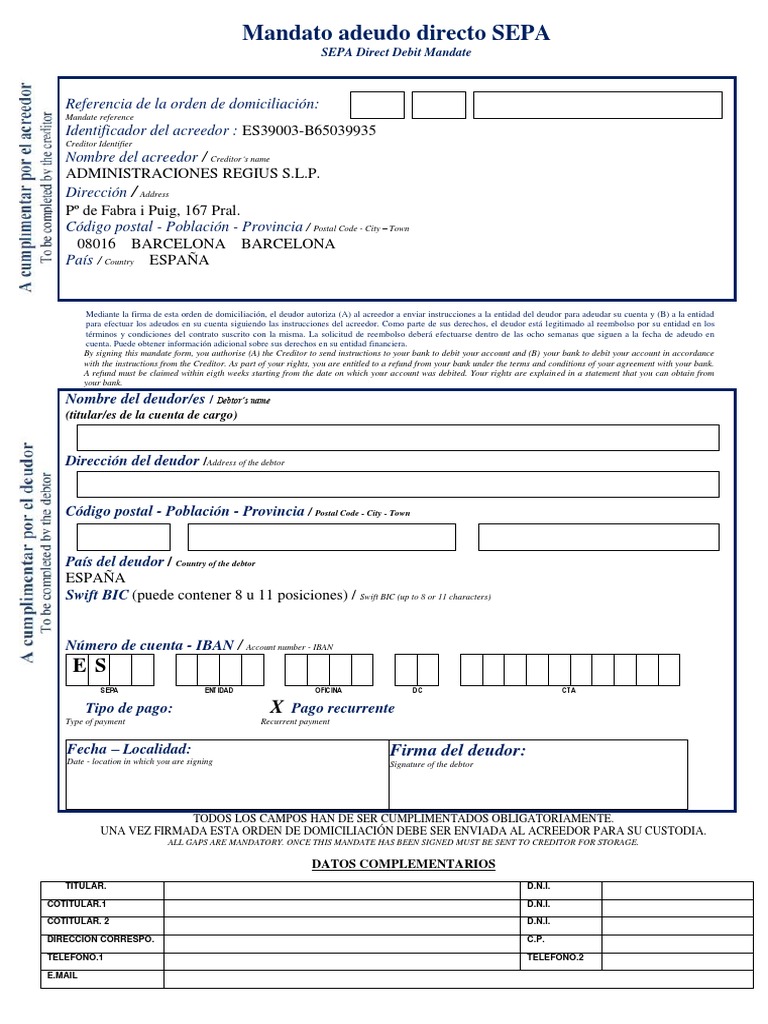 FORMULARIO-SEPA | PDF