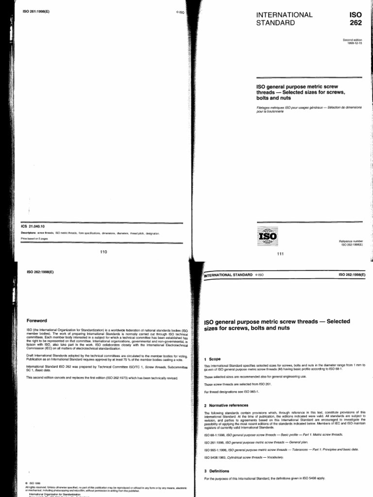 Iso 262 - 1998 | PDF