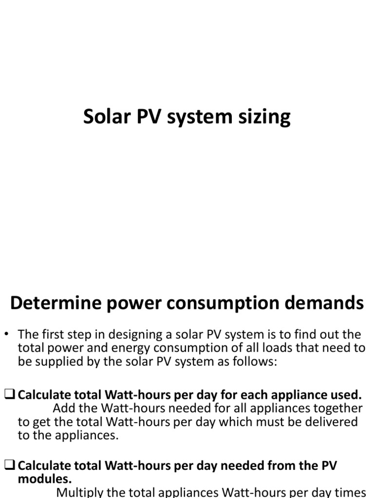 Sizing of PV System | PDF | Power Inverter | Kilowatt Hour