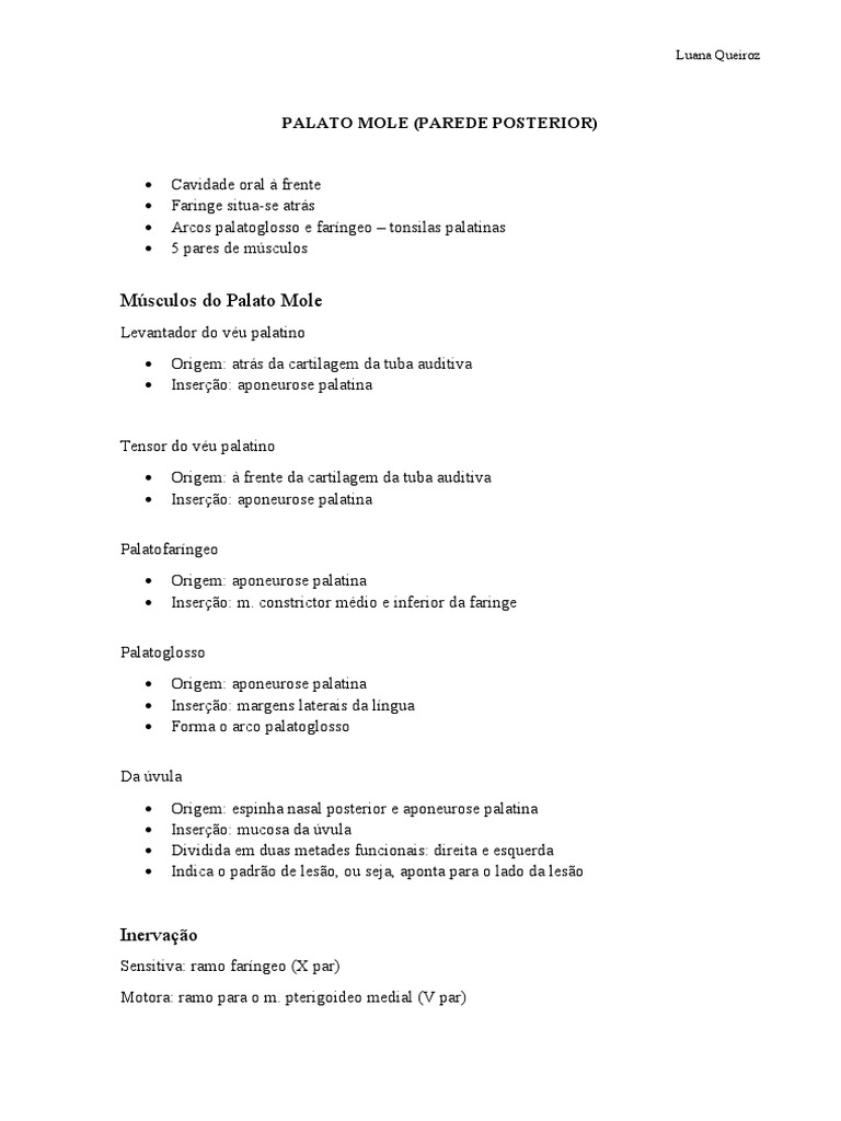 Músculos Do Palato Mole | PDF